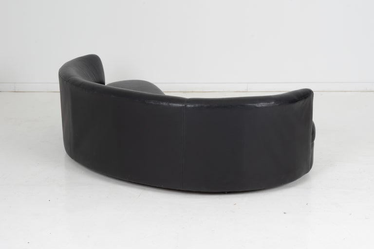 John Mascheroni Curved Leather Sofa For Sale at 1stDibs