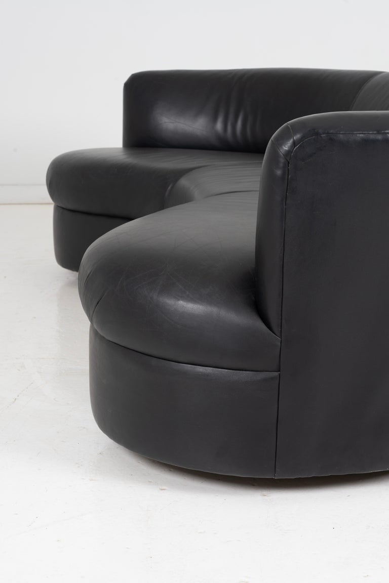 John Mascheroni Curved Leather Sofa For Sale at 1stDibs