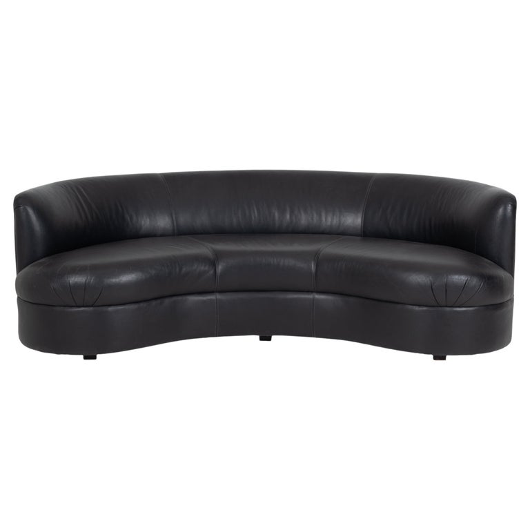 John Mascheroni Curved Leather Sofa For Sale at 1stDibs