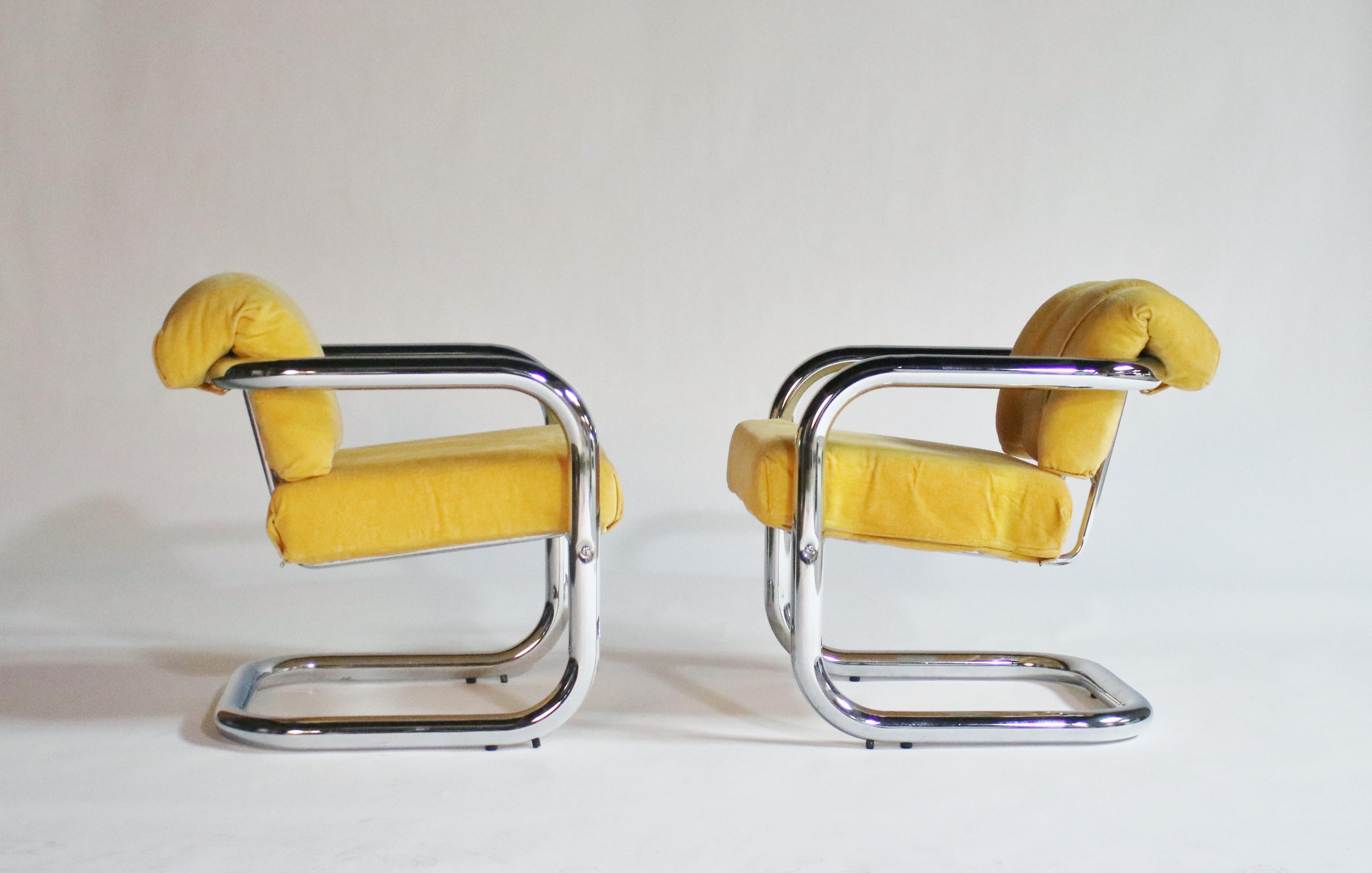 John Mascheroni Tubular Chrome Chairs at 1stDibs