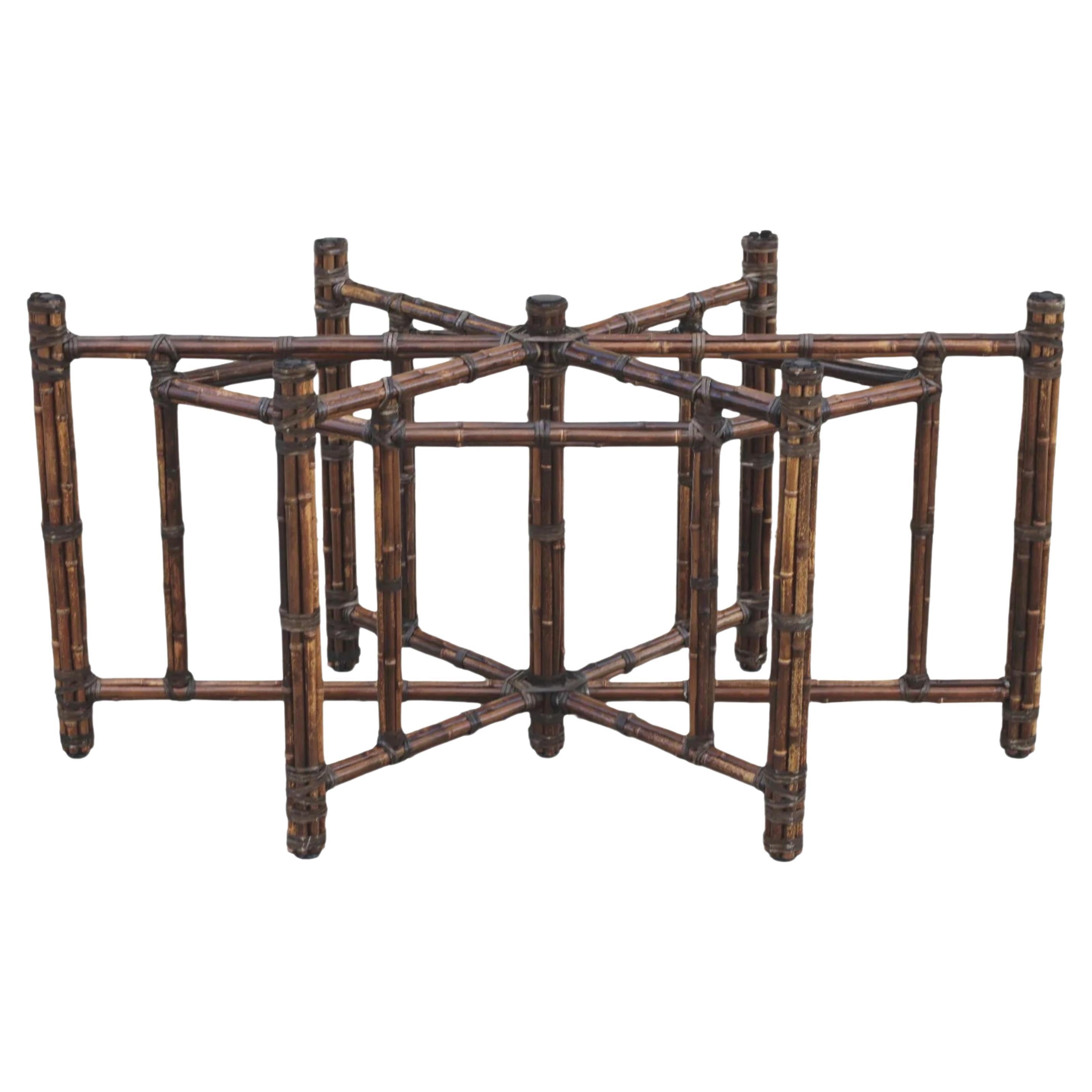 McGuire Hexagonal Organic Modern Round Bamboo Dining Table For Sale at ...