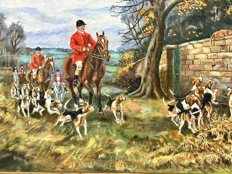 John Munnings - Large British Hunting Scene Signed Oil Painting ...