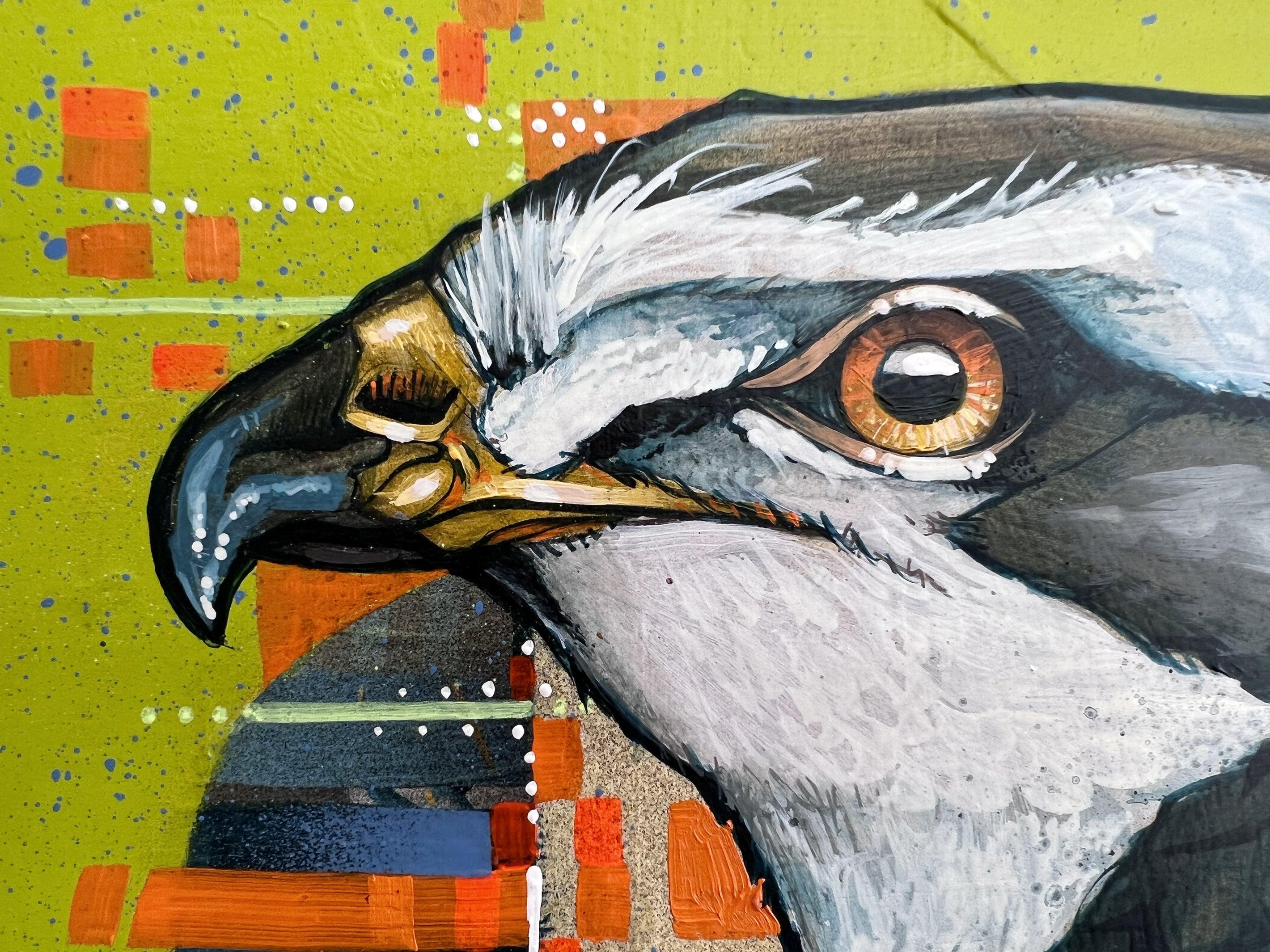 John Osgood - 20/4 - Gray Bird Contemporary Painting For Sale at 1stDibs