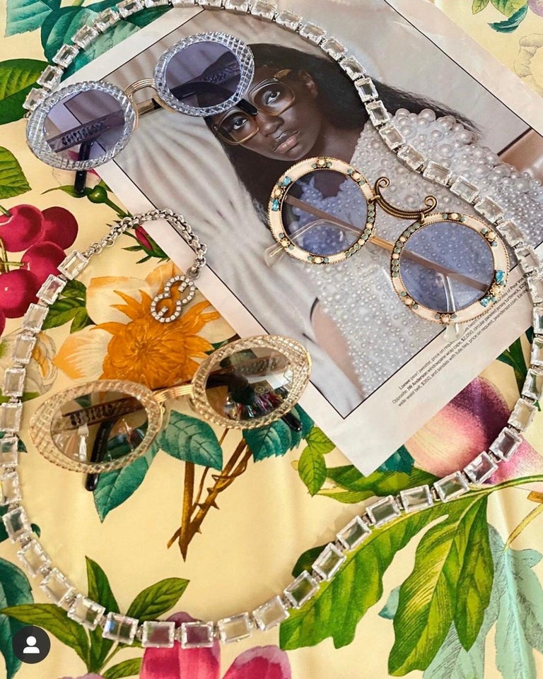 John Paul Gaultier 1990s Textured Oval Fancy Sunglasses at 1stDibs ...