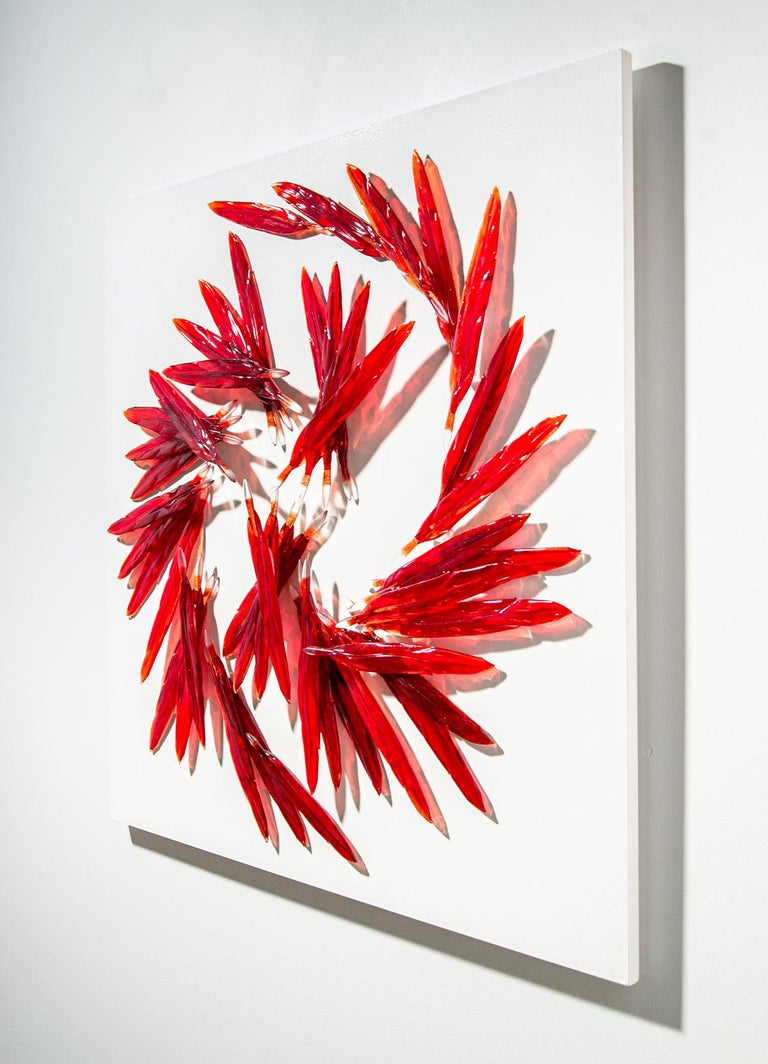 John Paul Robinson - Fire Fly - large, red, translucent, feathers ...