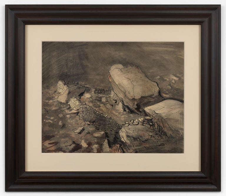 John Piper - Rocky Sheepfold - 20th Century, Gouache and ink on paper ...