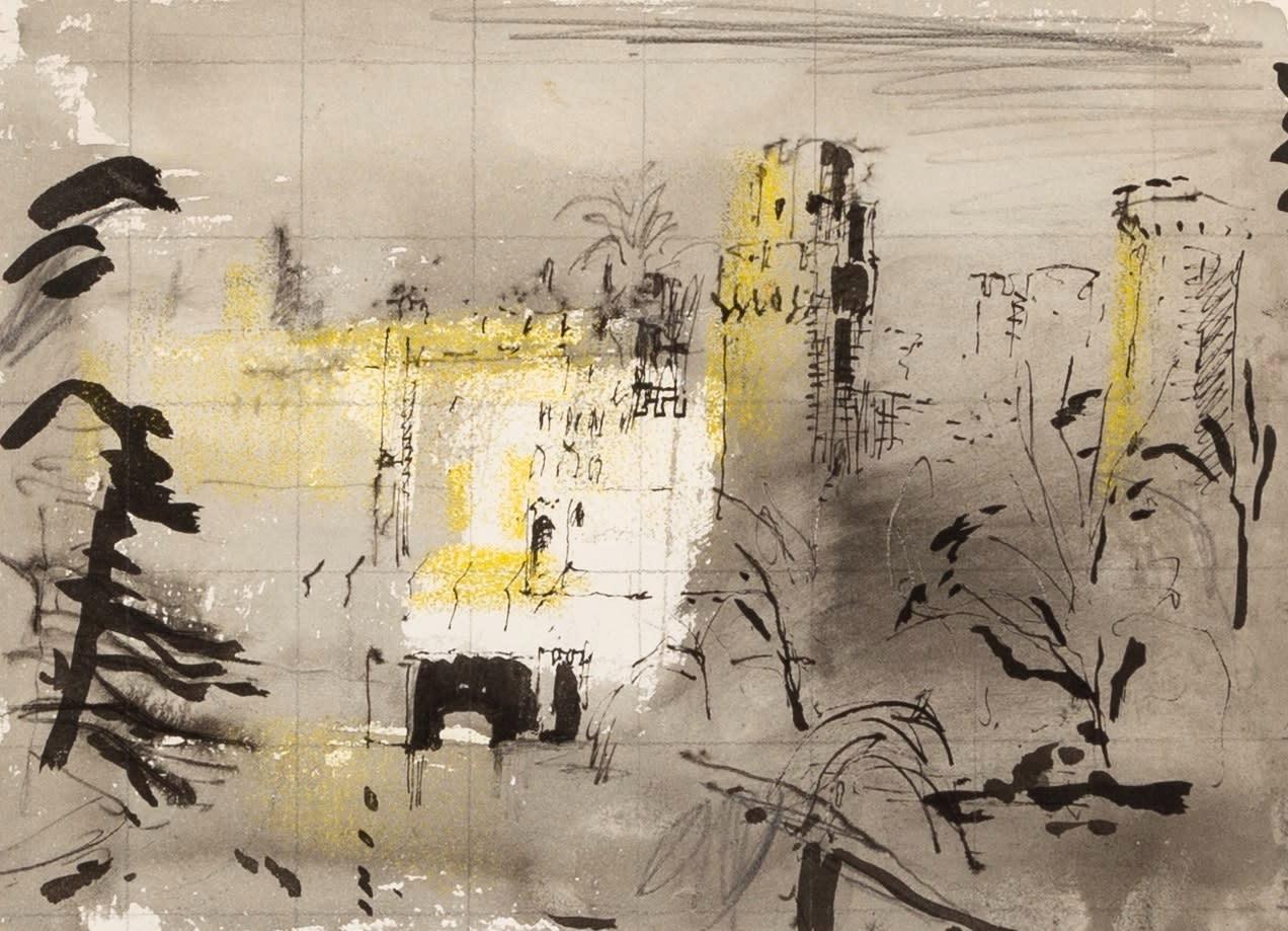John Piper - Warwick (East Tower of the Castle), Pastel Painting by ...