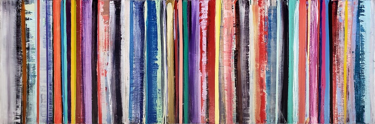 John Platt - Chord 10 striped triptych, Painting For Sale at 1stdibs