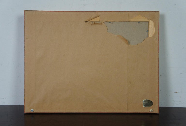 John Rettig Antique Oil on Board Rotunda Garden Landscape Figures ...