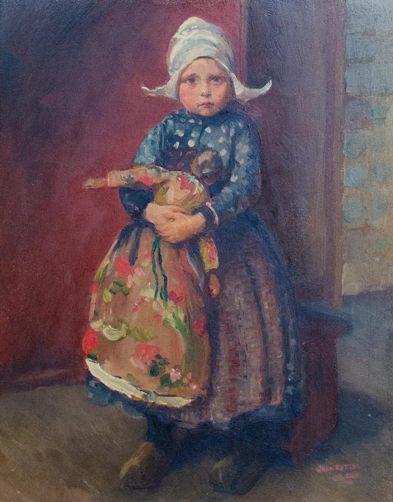 John Rettig - Original John Rettig Portrait of A Dutch Girl For Sale at ...