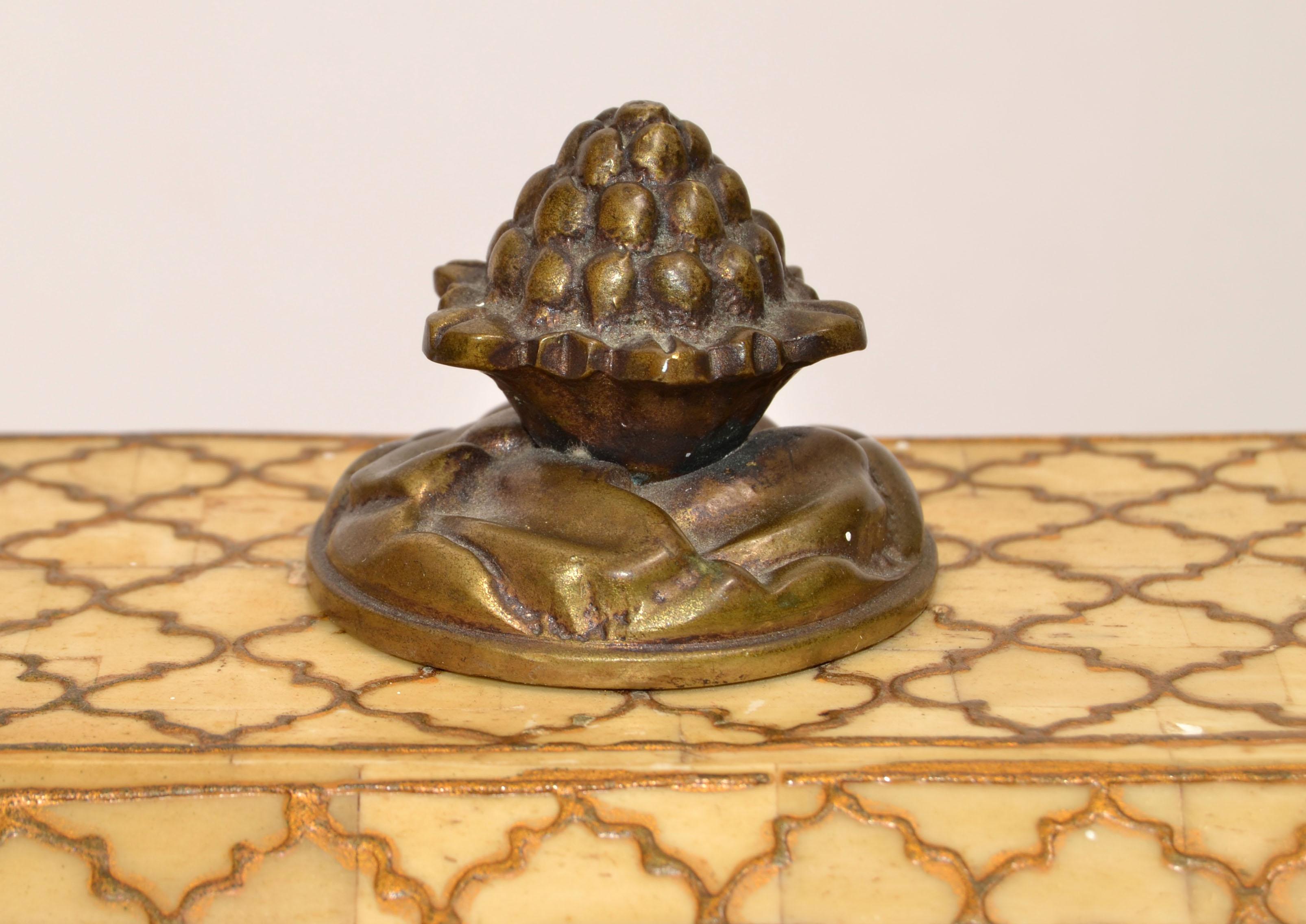 John Richard Vintage Beige Tessellated Shell Bone Decorative Wood ...