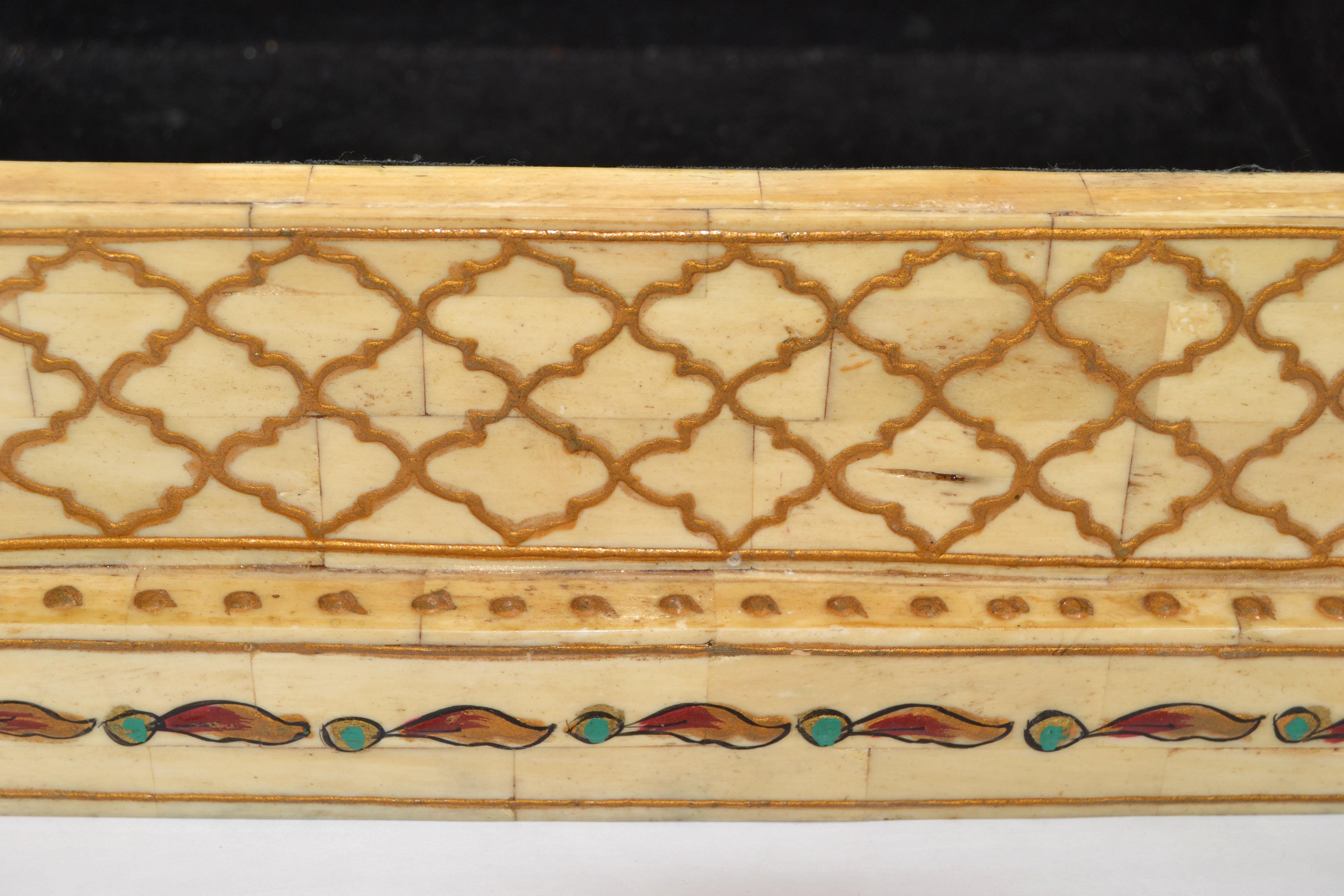 John Richard Vintage Beige Tessellated Shell Bone Decorative Wood ...