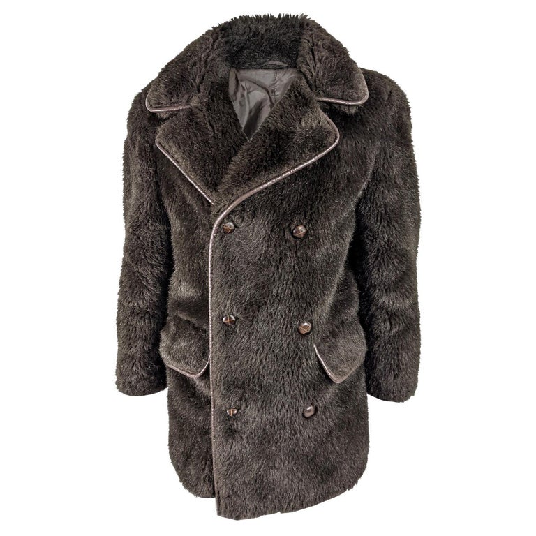 Mens Vintage Fake Fur Coat - Tradingbasis