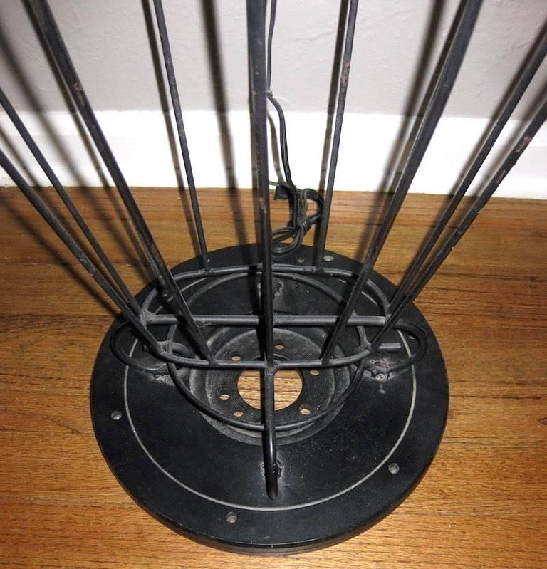 John Risley Black Steel Rod Sculptural Female Form Table Lamp and Floor ...