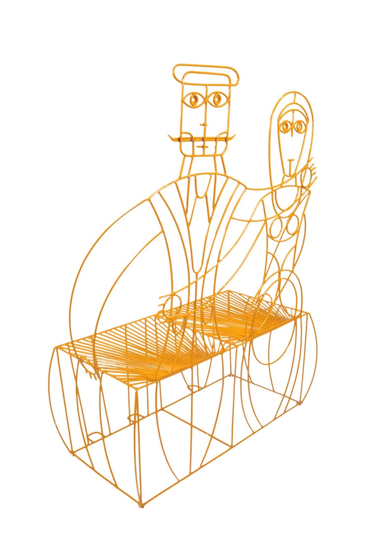 John Risley Monsieur and Mademoiselle Patio Bench Sculpture at 1stDibs