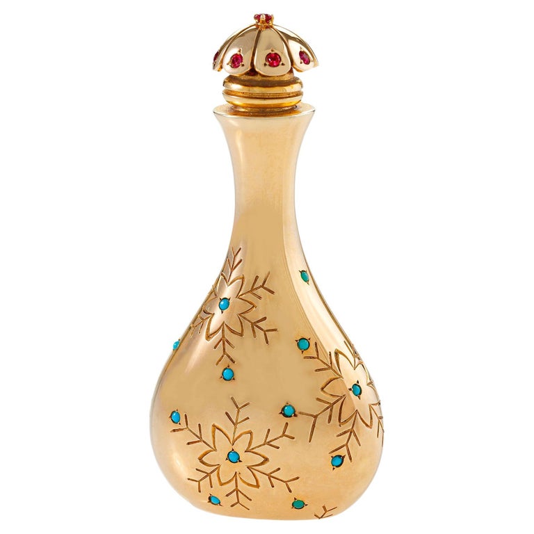 John Rubel Ruby and Turquoise Perfume Bottle For Sale at 1stDibs