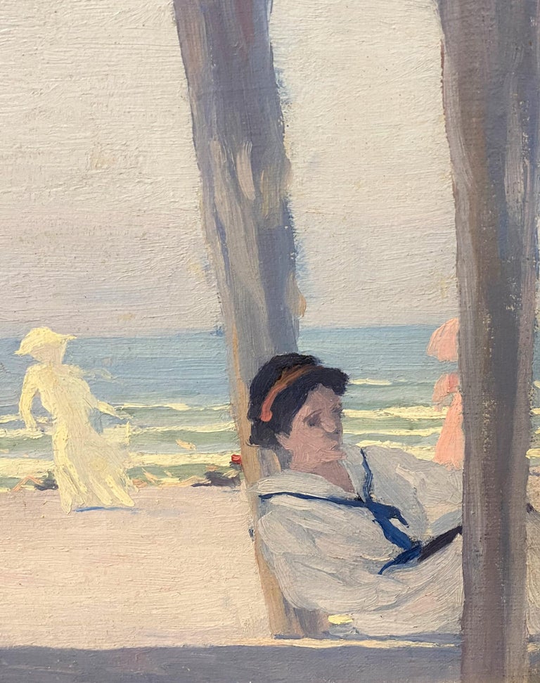 John Rutherford Boyd - Seated Woman In White For Sale at 1stDibs