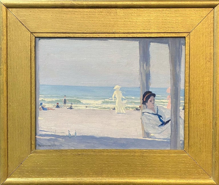 John Rutherford Boyd - Seated Woman In White For Sale at 1stDibs