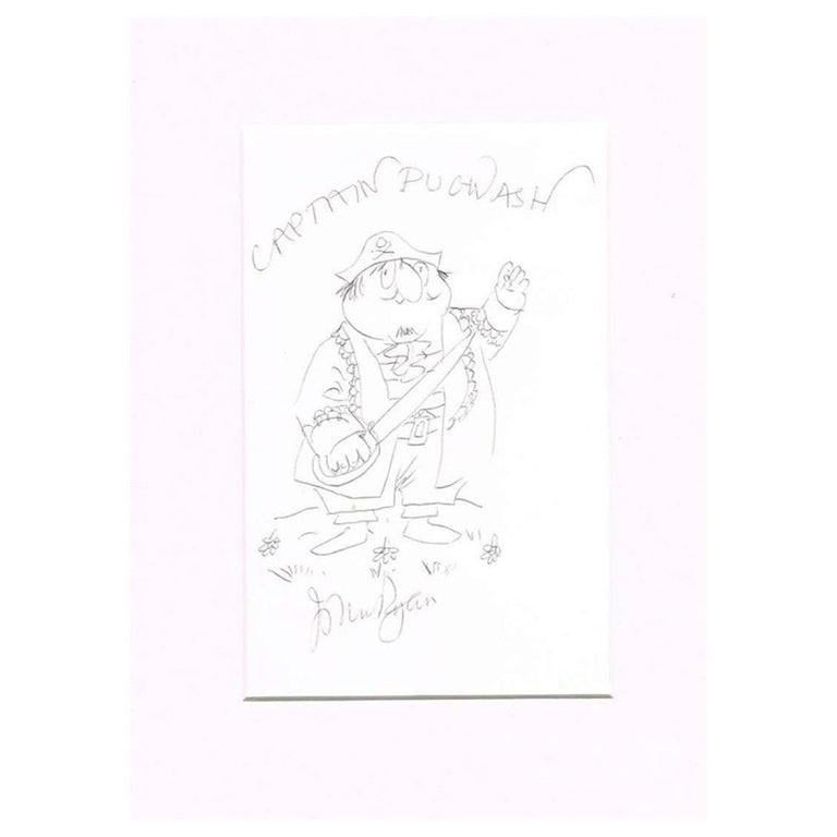 John Ryan Autographed Original Sketch of Captain Pugwash on Paper at ...