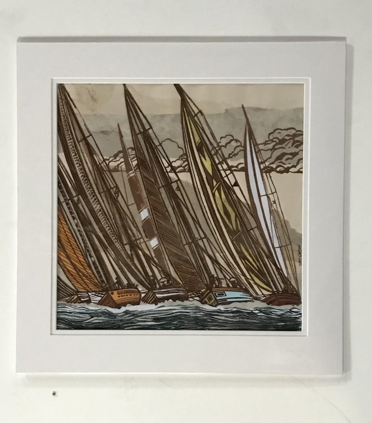 John Scott Martin - Racing… What a Great Finish For Sale at 1stDibs