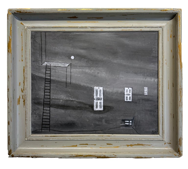 John Seubert - Echo - Monochromatic Scene, Ladder and Doors in Muted ...