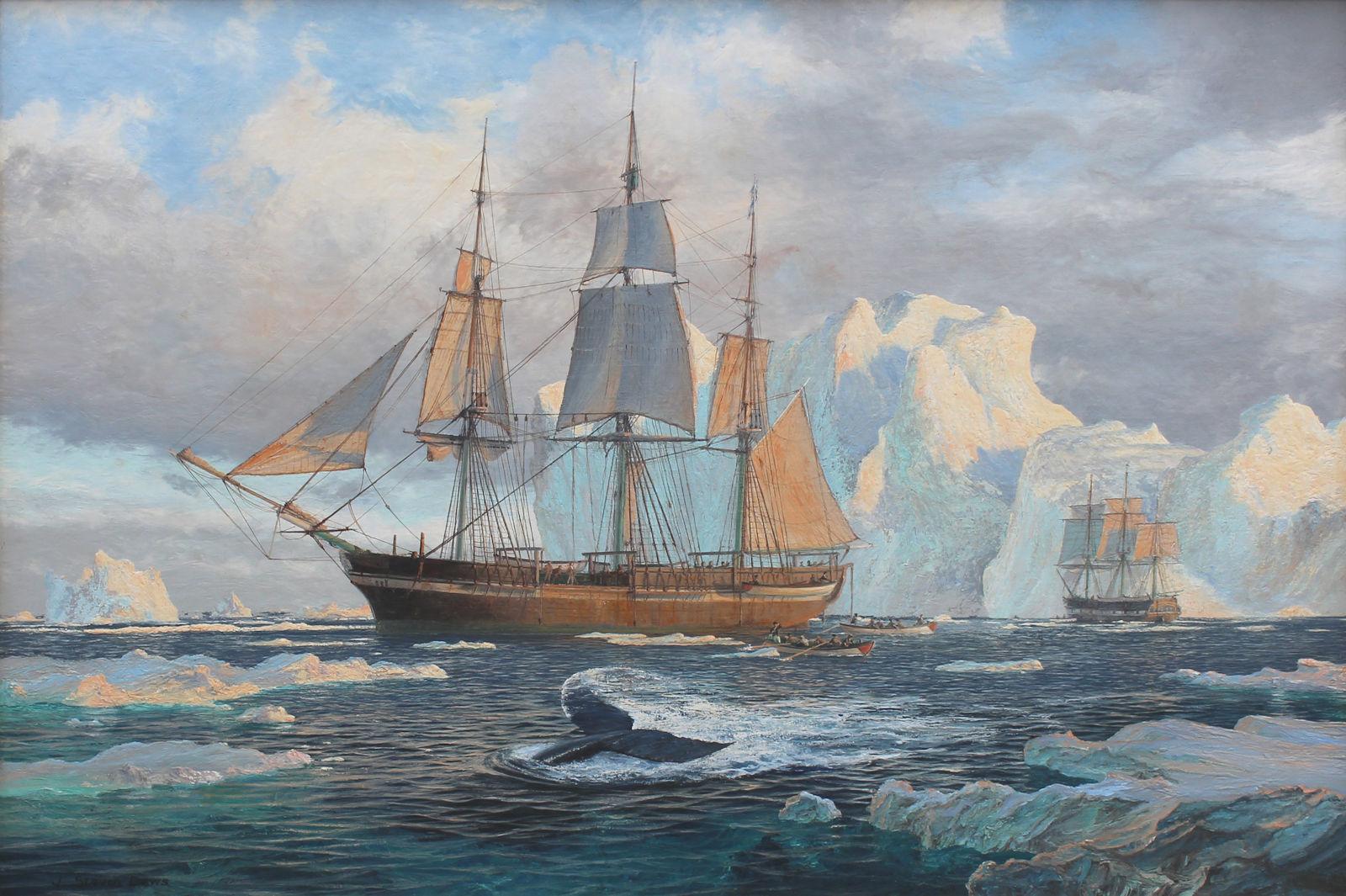 John Steven Dews - The Hull Whalers, Isabella and Swan in Arctic Waters ...