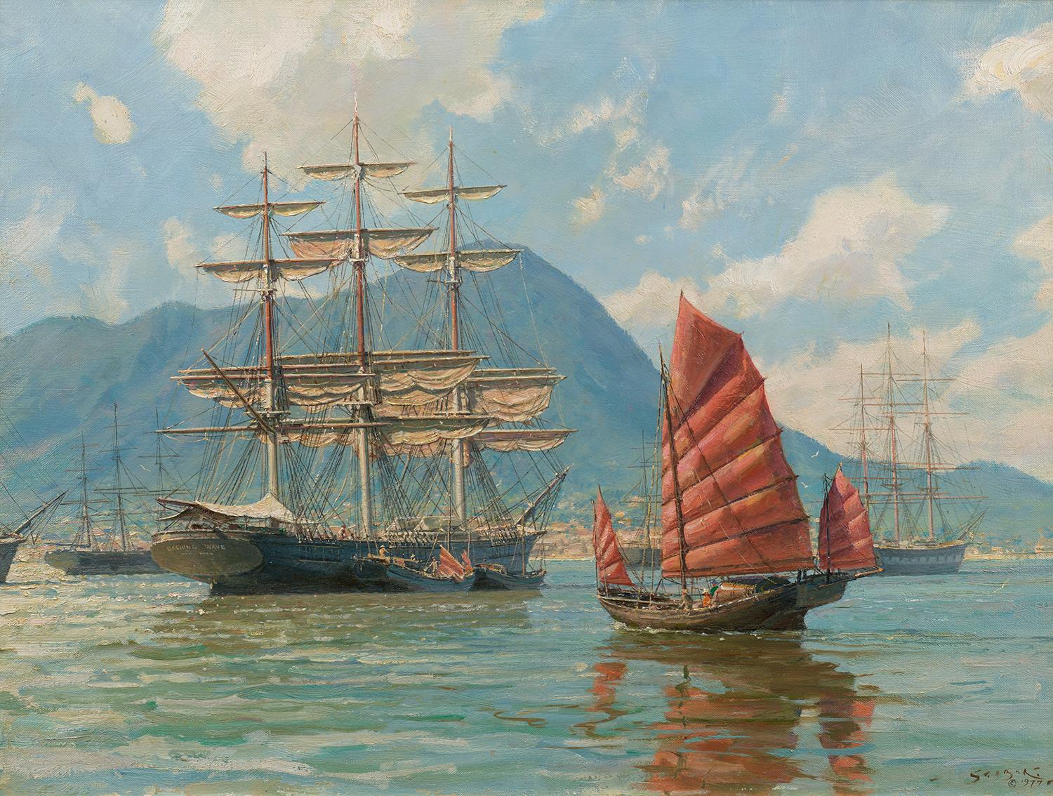 John Stobart - JOHN STOBART - Unloading in Hong Kong, the "Dashing Wave ...