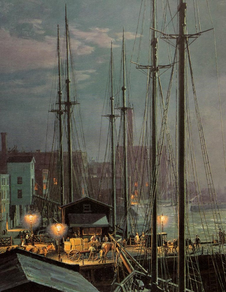 John Stobart - Chicago. The Barkentine "Naiad" Towing Past the Rush ...