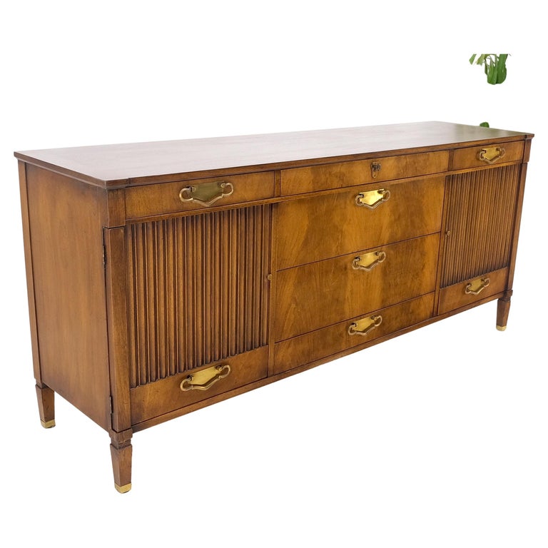 John Stuart American Mid-Century Modern Walnut Long Dresser Credenza ...