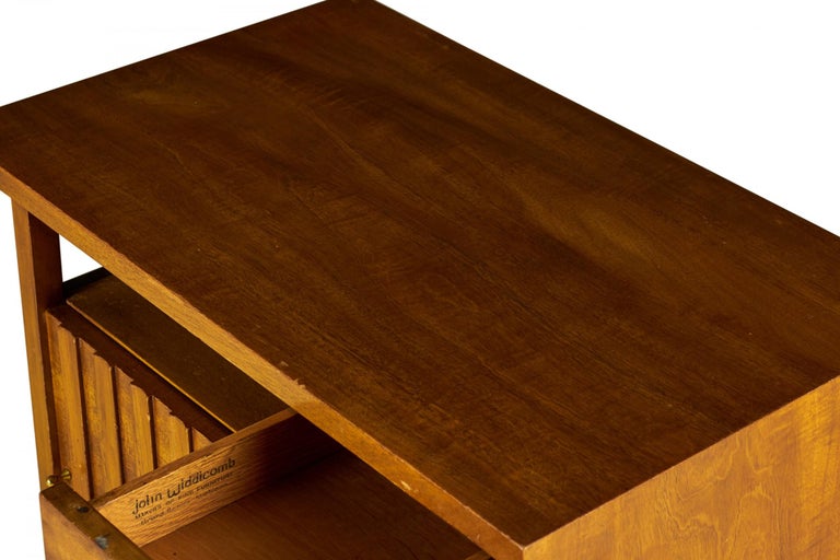 John Stuart American Mid-Century Walnut Slat Front Left Cabinet ...