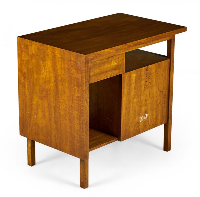 John Stuart American Mid-Century Walnut Slat Front Left Cabinet ...