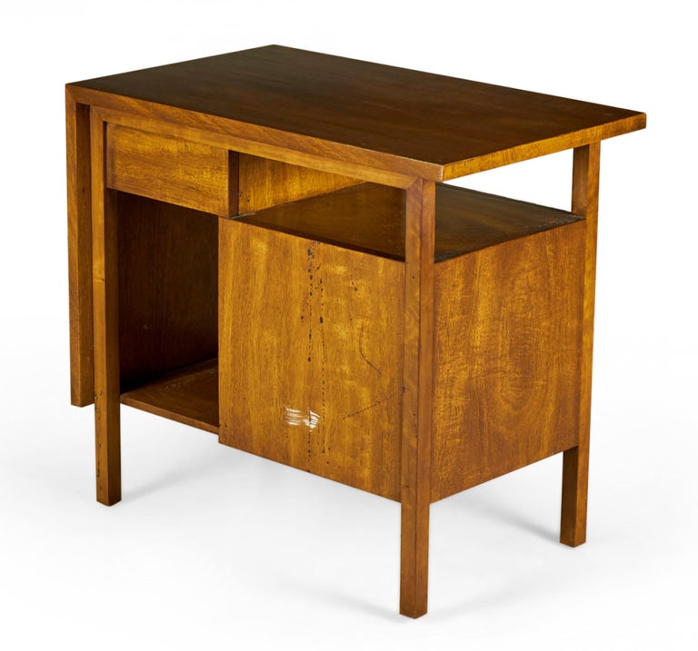 John Stuart American Mid-Century Walnut Slat Front Left Cabinet ...