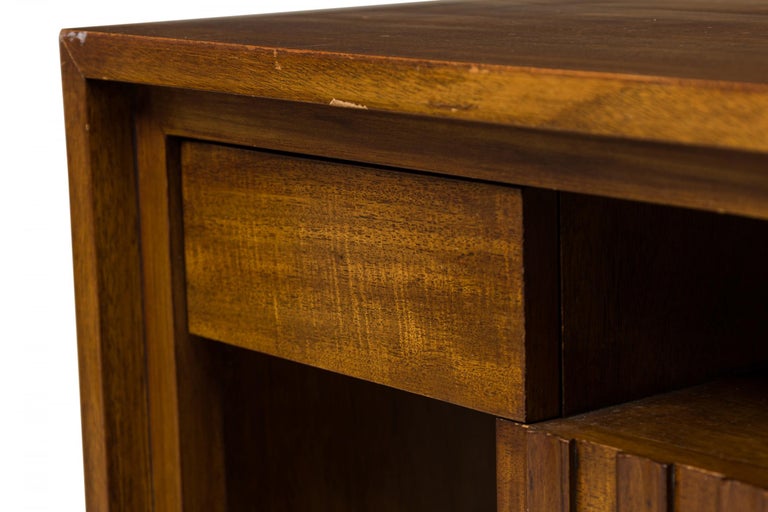 John Stuart American Midcentury Walnut Slat Front Right Cabinet ...