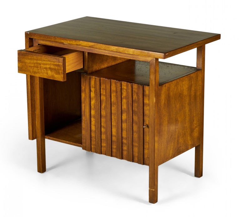 John Stuart American Mid-Century Walnut Slat Front Right Cabinet ...