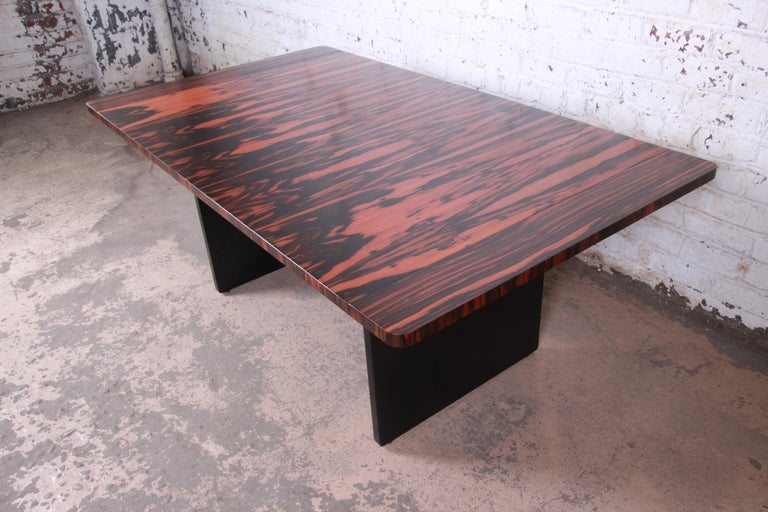 John Stuart Exotic Calamander Wood Extension Dining Table, Newly ...