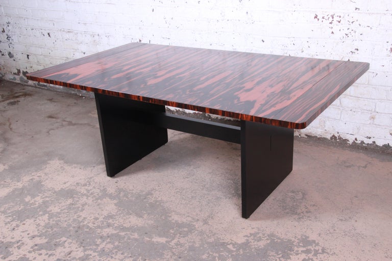 John Stuart Exotic Calamander Wood Extension Dining Table, Newly ...