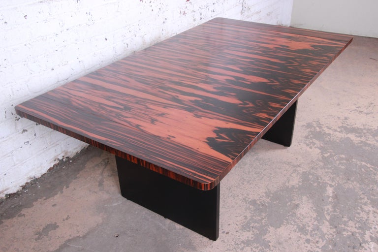 John Stuart Exotic Calamander Wood Extension Dining Table, Newly ...