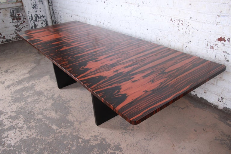 John Stuart Exotic Calamander Wood Extension Dining Table, Newly ...