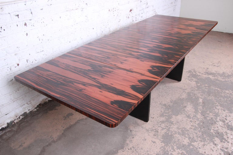 John Stuart Exotic Calamander Wood Extension Dining Table, Newly ...