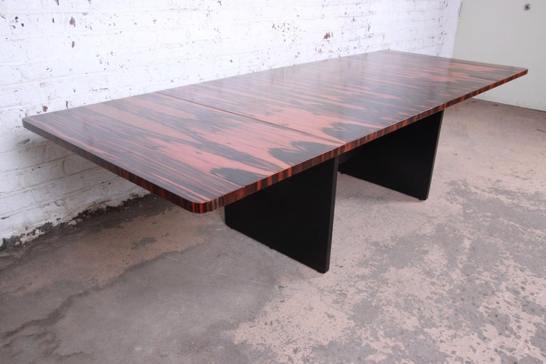 John Stuart Exotic Calamander Wood Extension Dining Table, Newly ...
