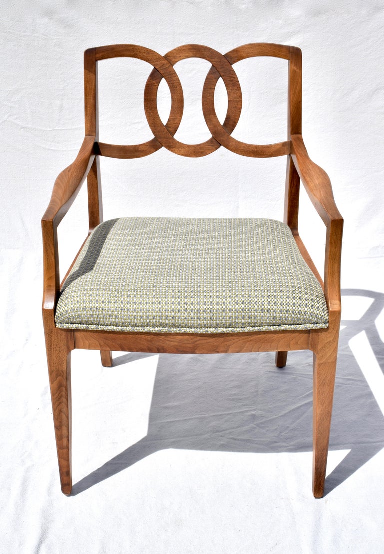 John Stuart Interlocking Backs Dining Chairs, Six Set at 1stDibs