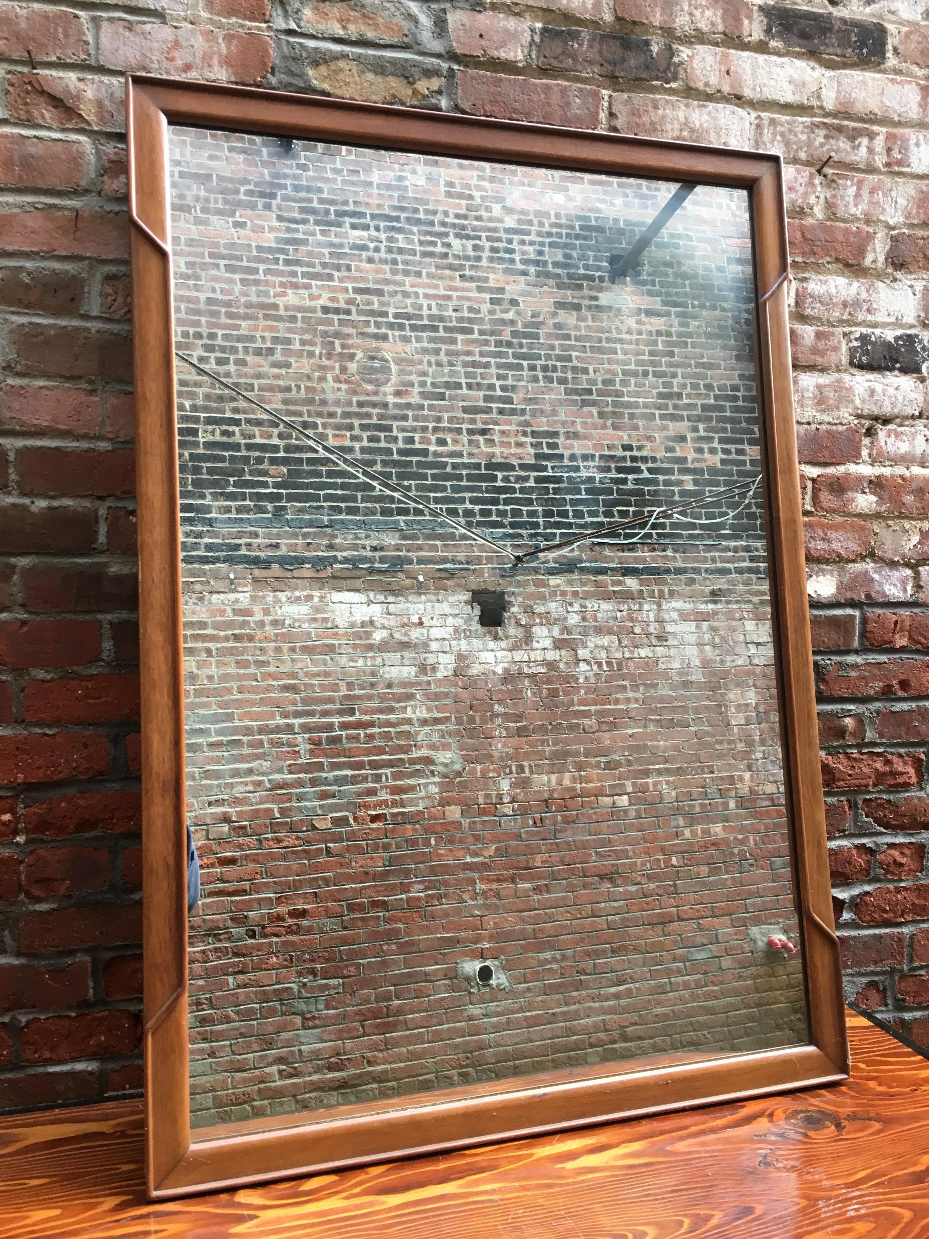 John Stuart Janus Collection Walnut Mirror at 1stDibs