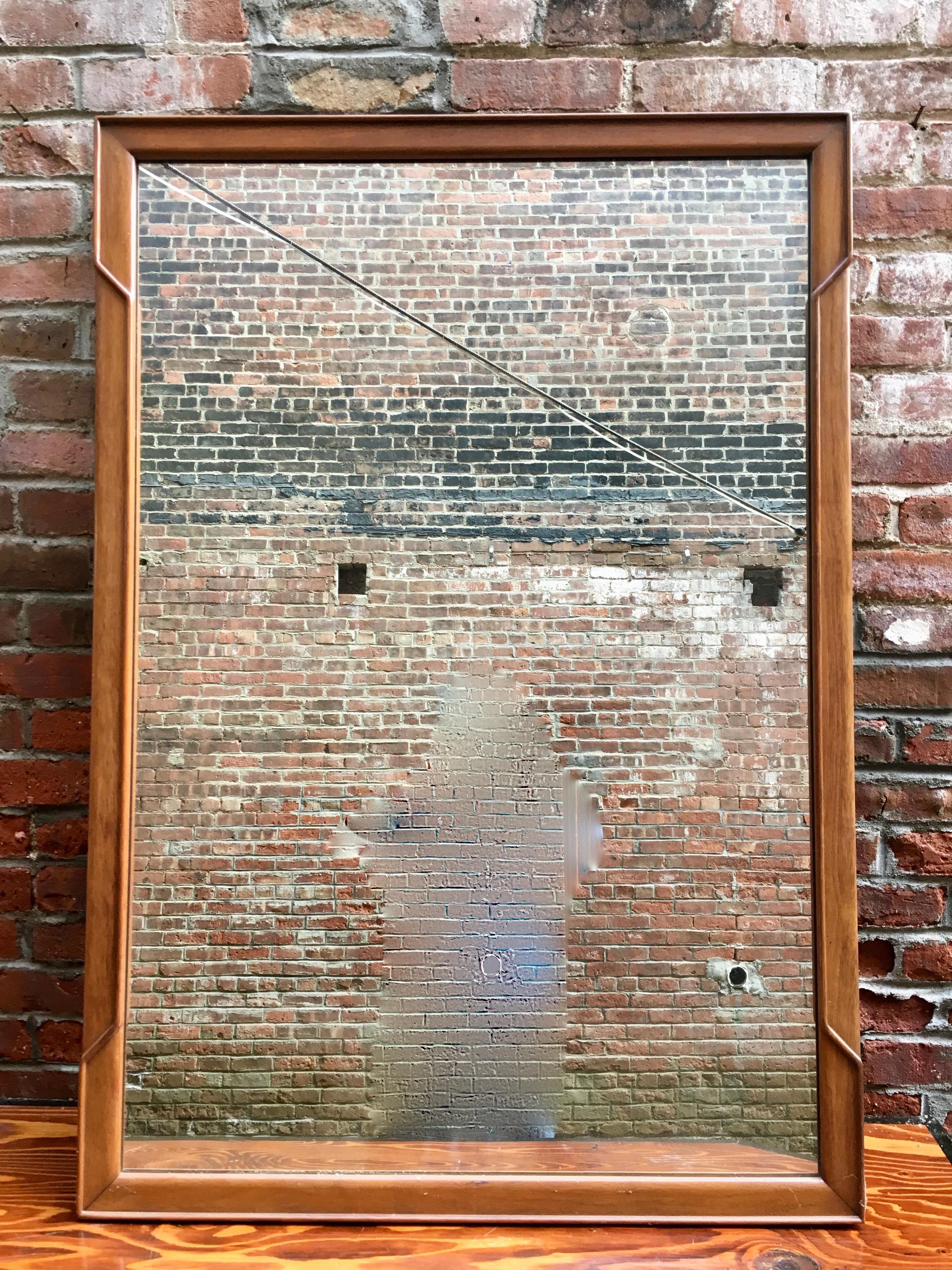 John Stuart Janus Collection Walnut Mirror at 1stDibs