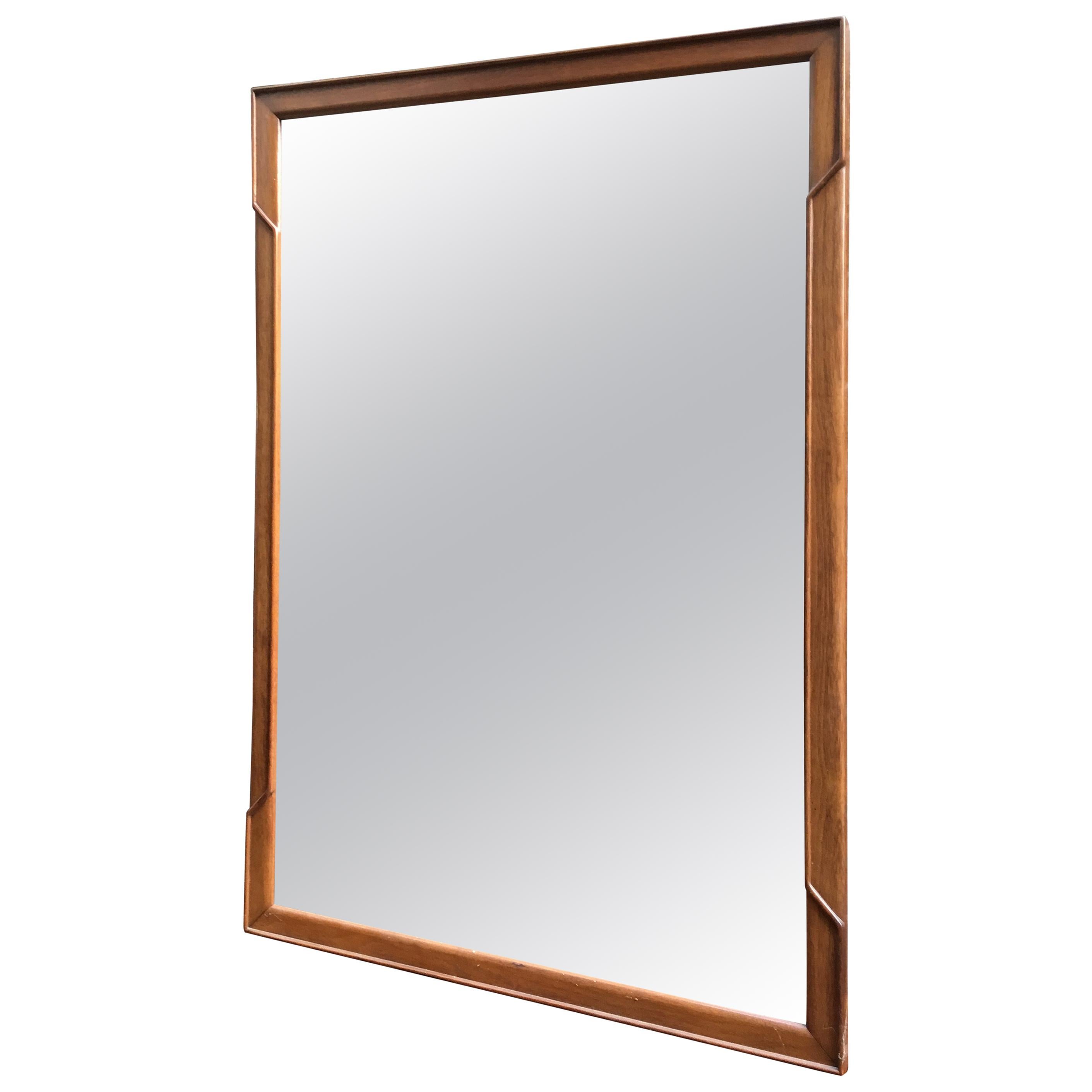 John Stuart Janus Collection Walnut Mirror at 1stDibs