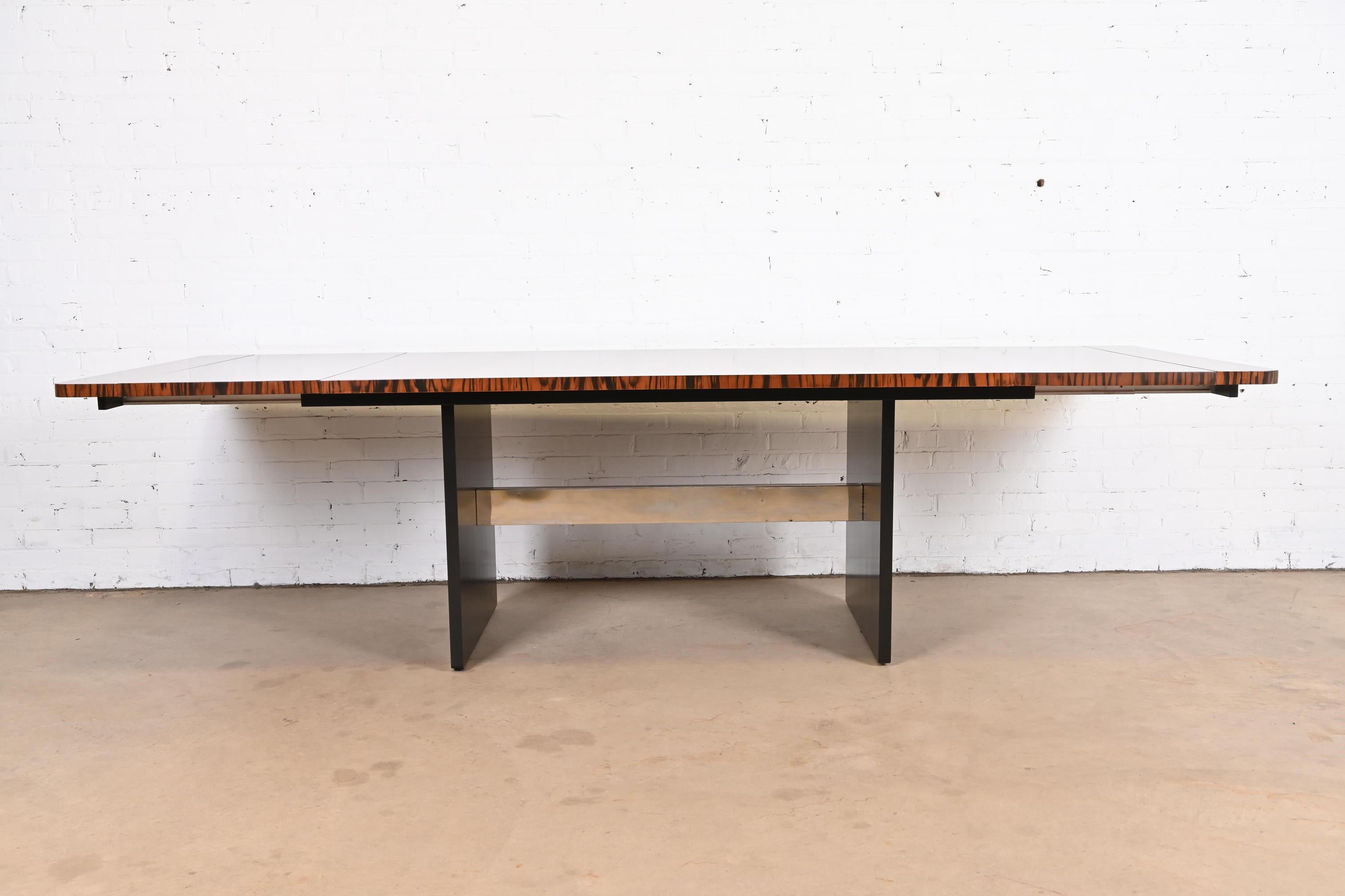 John Stuart Mid-Century Modern Exotic Calamander Wood Dining Table ...