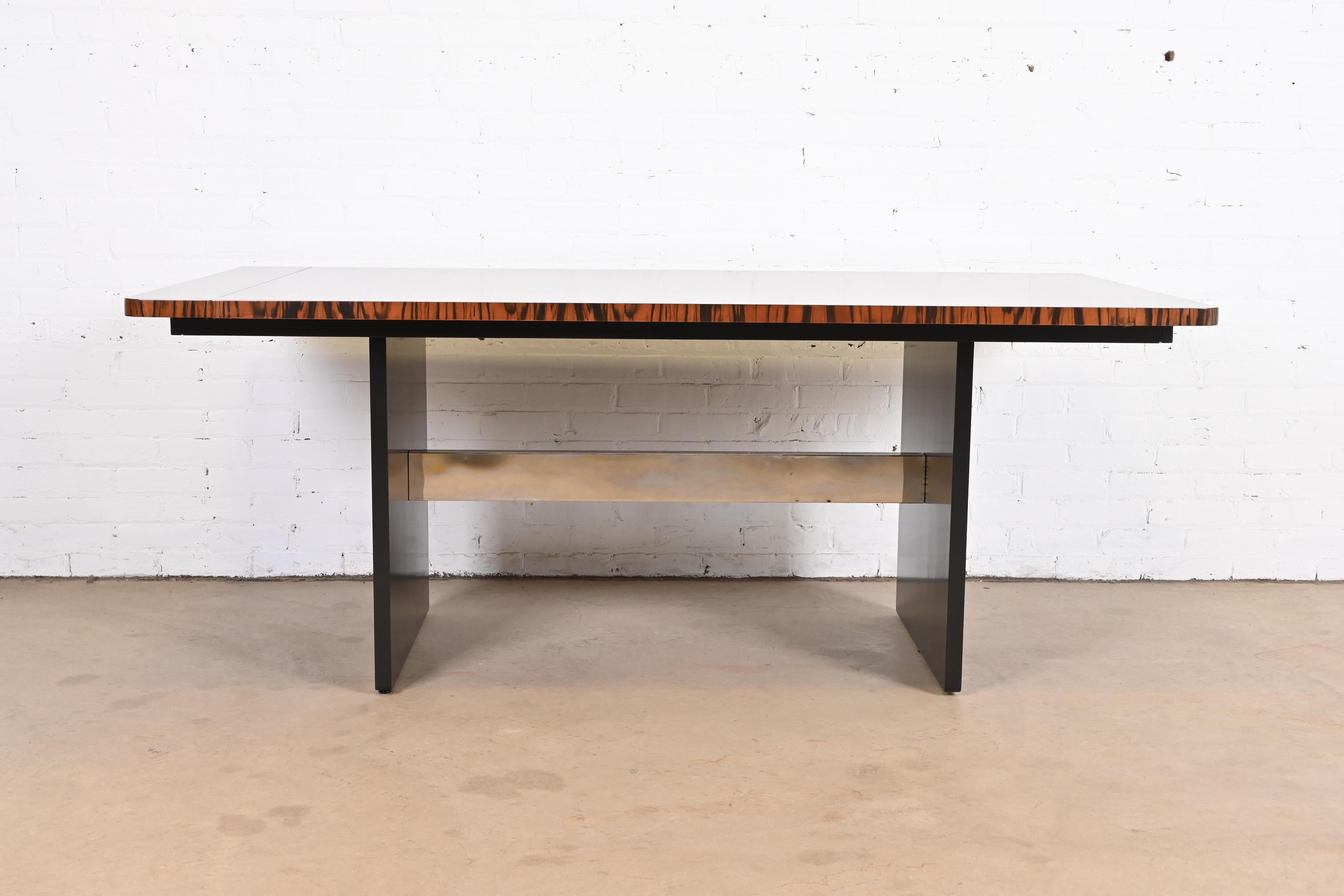 John Stuart Mid-Century Modern Exotic Calamander Wood Dining Table ...