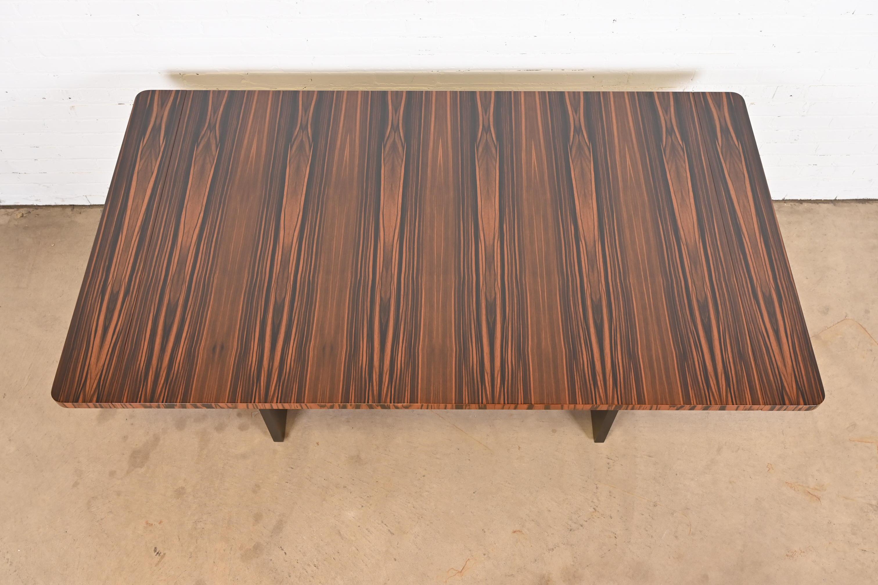 John Stuart Mid-Century Modern Exotic Calamander Wood Dining Table ...