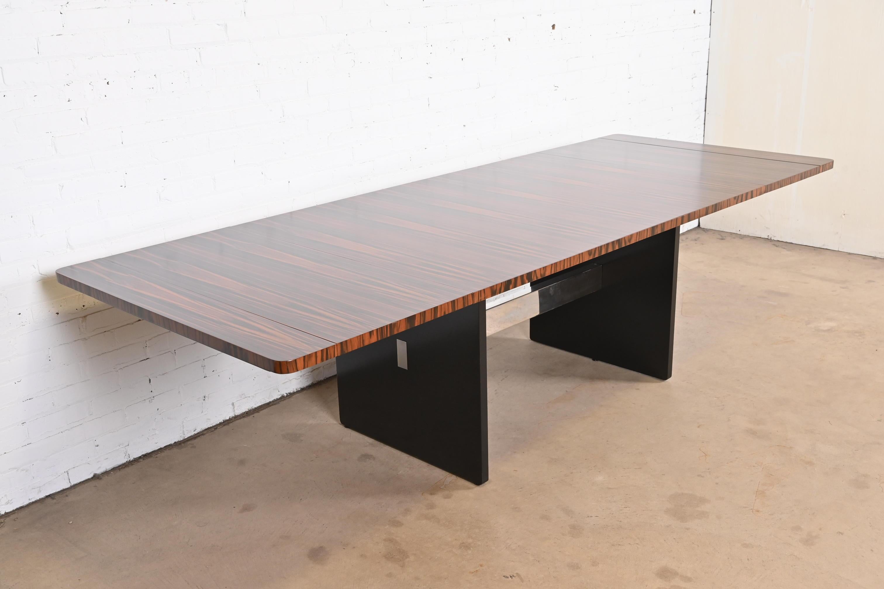 John Stuart Mid-Century Modern Exotic Calamander Wood Dining Table ...