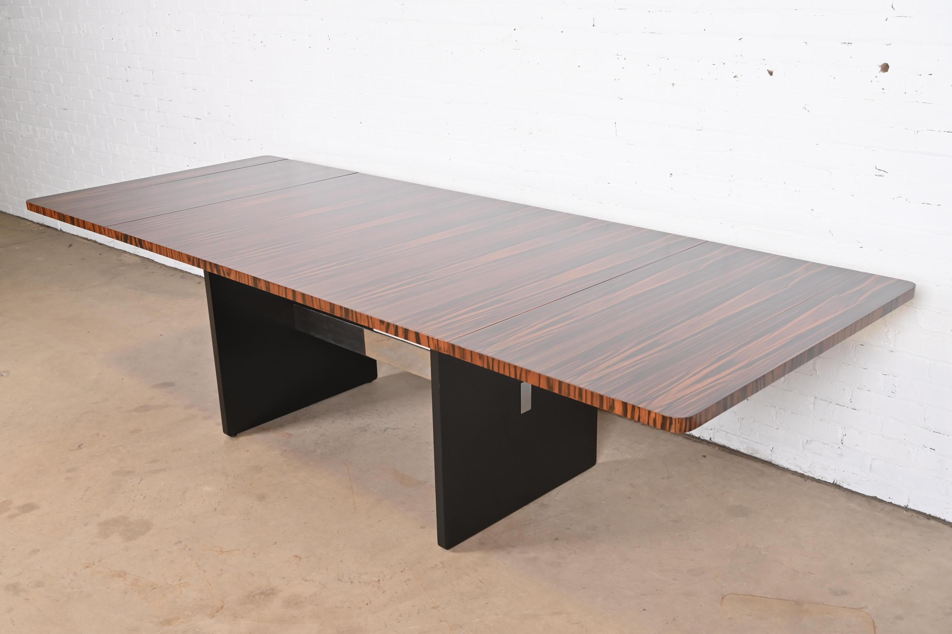 John Stuart Mid-Century Modern Exotic Calamander Wood Dining Table ...