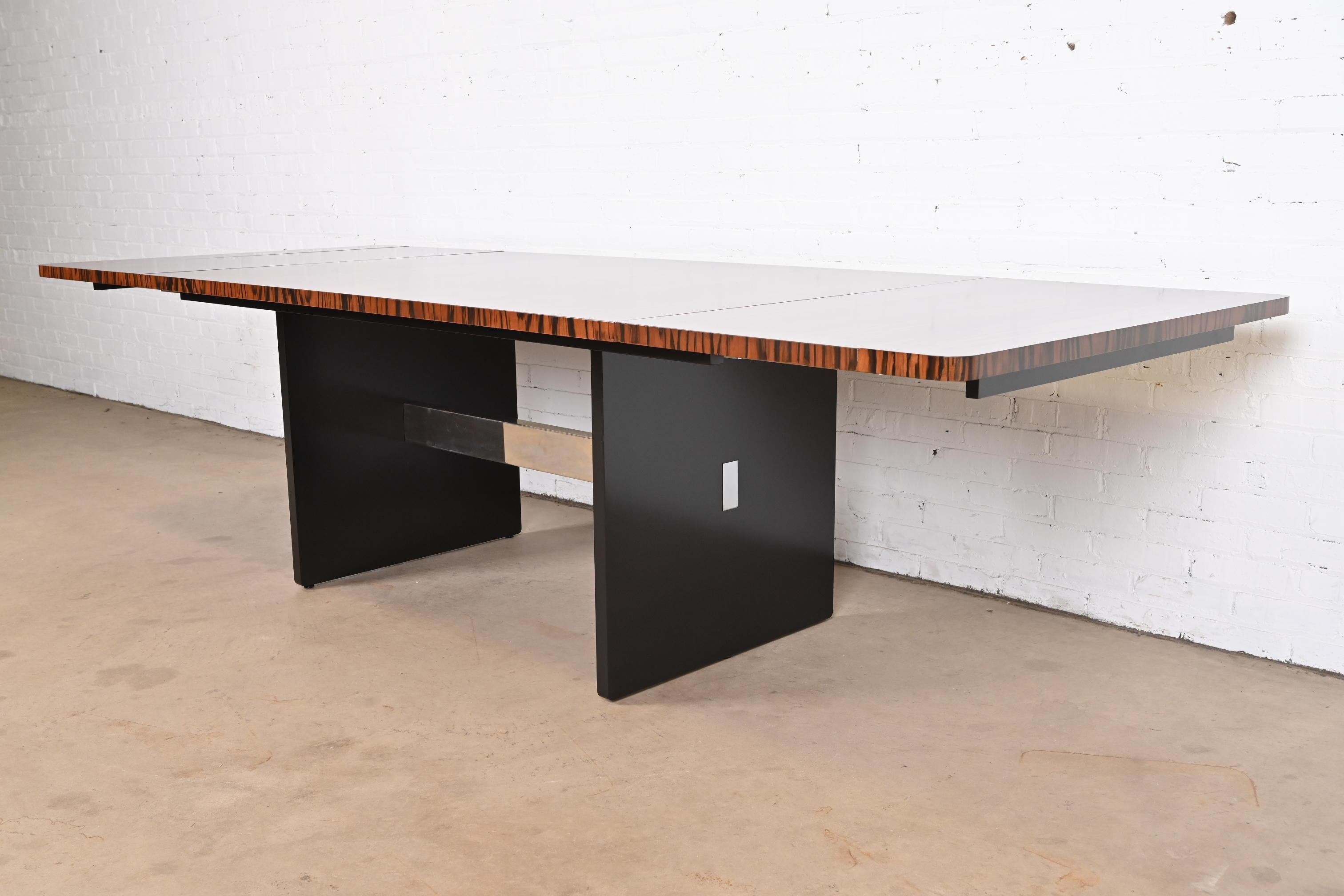 John Stuart Mid-Century Modern Exotic Calamander Wood Dining Table ...